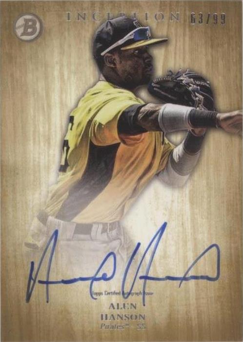 2014 Bowman Inception - Prospect Autographs Gold #PA-AH Alen Hanson /99 ...