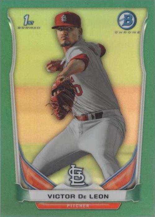 2014 Bowman - Prospects Chrome Green Refractor #BCP101 Victor De Leon ...