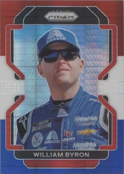 2022 Panini Prizm - Profiles William Byron #73 Red White & Blue Hyper ...