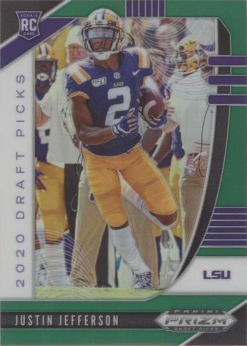 2020 Panini Prizm Draft - Draft Picks Rookies Green Prizm #126 Justin Jefferson (RC) for sale ...
