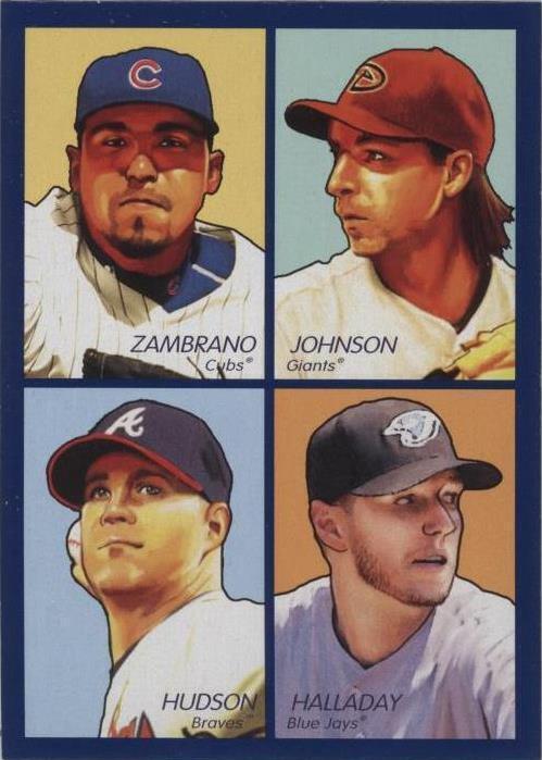 2009 Upper Deck Goudey - 4-In-1 Randy Johnson, Roy Halladay, Tim Hudson ...
