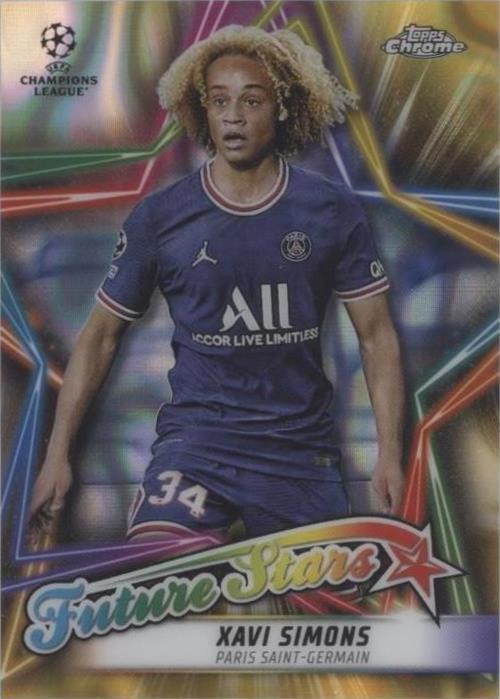 2021-22 Topps Chrome UCL - Future Stars Gold Lava Refractor #FS-7 Xavi ...