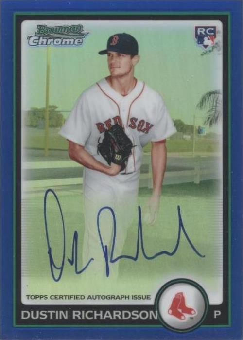 2010 Bowman - Chrome Blue Refractor Rookie Autographs #218 Dustin ...