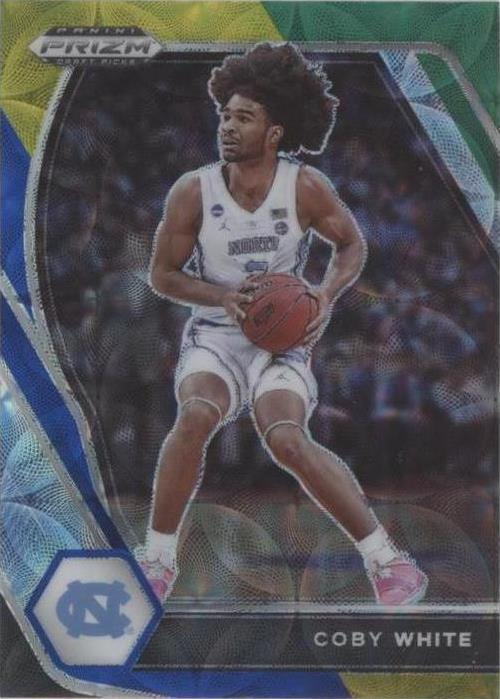 2021-22 Panini Prizm Draft Picks - Coby White #35 Choice Blue Yellow ...