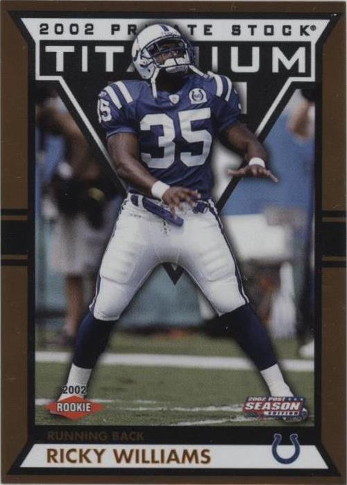 2002 Pacific Private Stock Titanium Postseason - #18 Ricky Williams ...