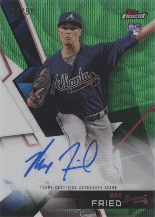 2018 Topps Finest - Autographs Green Wave Refractor #FA-MFR Max Fried ...