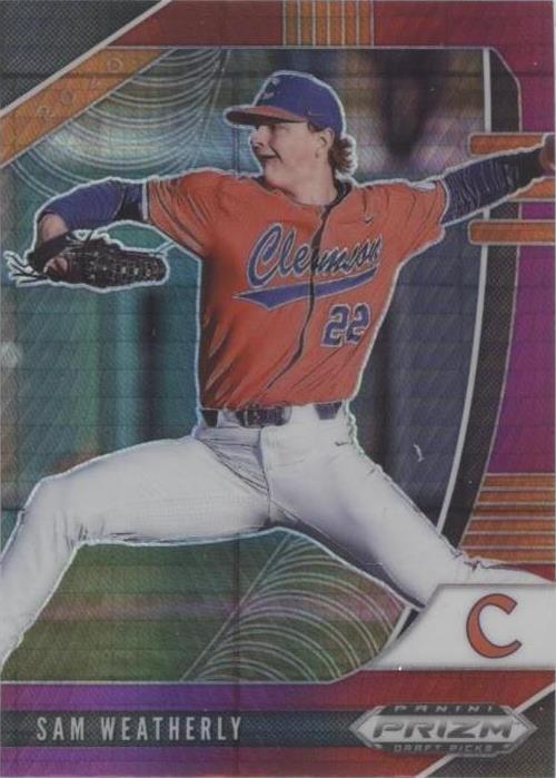 2020 Panini Prizm Draft Picks - Sam Weatherly #PDP81 Red & Purple Hyper ...