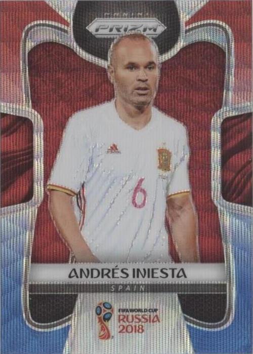 2018 Panini Prizm World Cup - Andres Iniesta #197 Red & Blue Wave Prizm ...