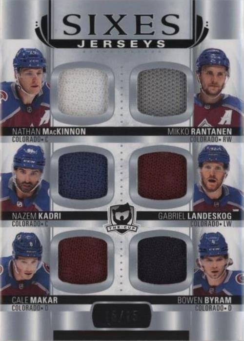 2021-22 Upper Deck The Cup - Cup Sixes Jerseys #C6-AVS Nathan MacKinnon ...