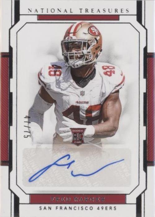 2018 Panini National Treasures - Rookie Signatures #157 Fred Warner /75 ...