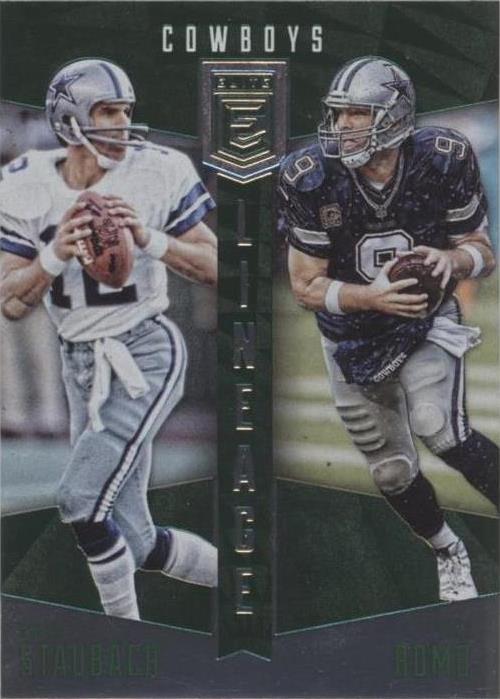 2016 Donruss Elite - Lineage Green #LN-SR Tony Romo, Roger Staubach for ...