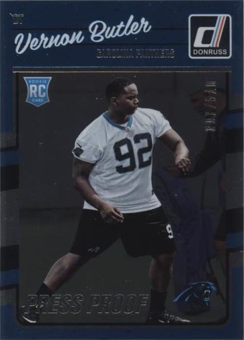 2016 Donruss - Rookies Vernon Butler #344 Press Proof Silver /100 (RC ...