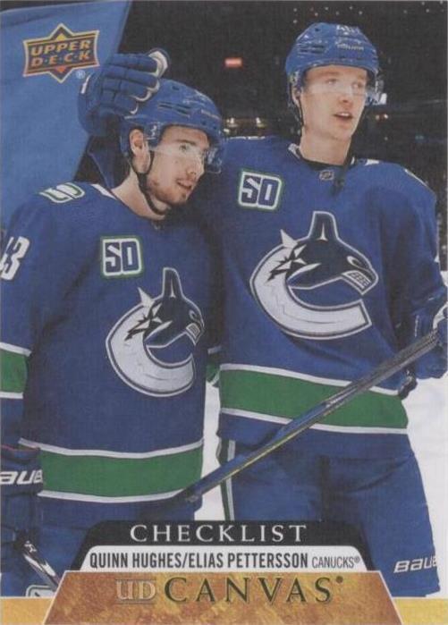 2020-21 Upper Deck - Ud Canvas Checklist Elias Pettersson, Quinn Hughes ...