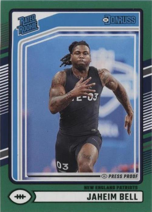 2024 Panini Donruss - Rated Rookie Jaheim Bell #337 Green Press Proof ...