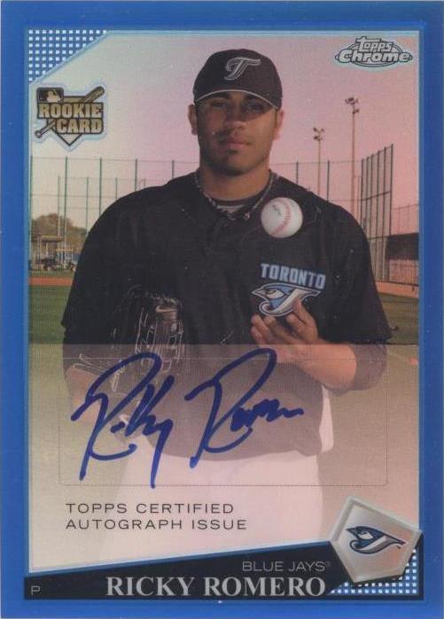 2009 Topps Chrome - Rookie Autographs Blue Refractor #234 Ricky Romero ...