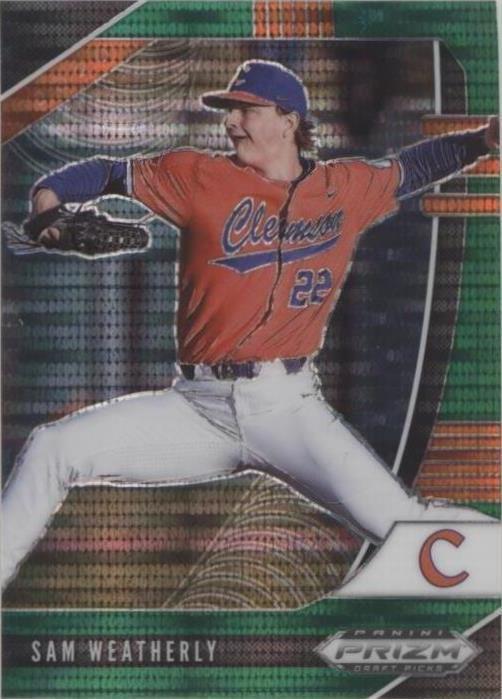 2020 Panini Prizm Draft Picks - Sam Weatherly #PDP81 Green Pulsar Prizm ...