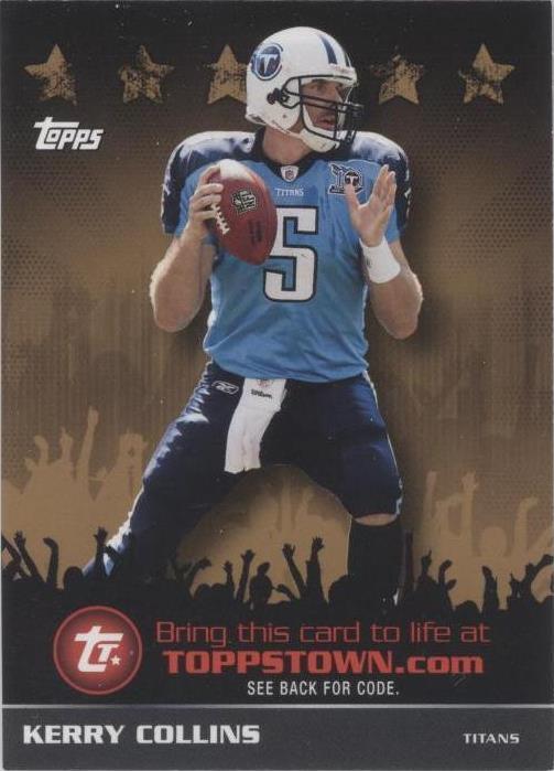 2009 Topps - Topps Town Redemption Code Cards Gold #TTT20 Kerry Collins ...
