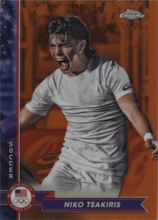 2024 Topps Chrome U.S. Olympic & Paralympic Team and Hopefuls - Niko Tsakiris #70 Orange ...