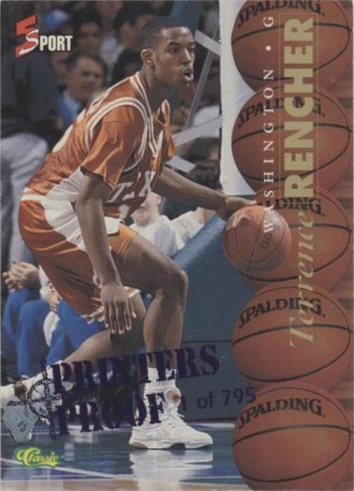 1995 Classic 5 Sport - Blue Printers Proof #30 Terrence Rencher /795 ...