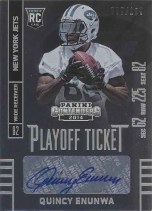 2014 Panini Contenders - Quincy Enunwa #166 Playoff Ticket Sec Row Seat ...