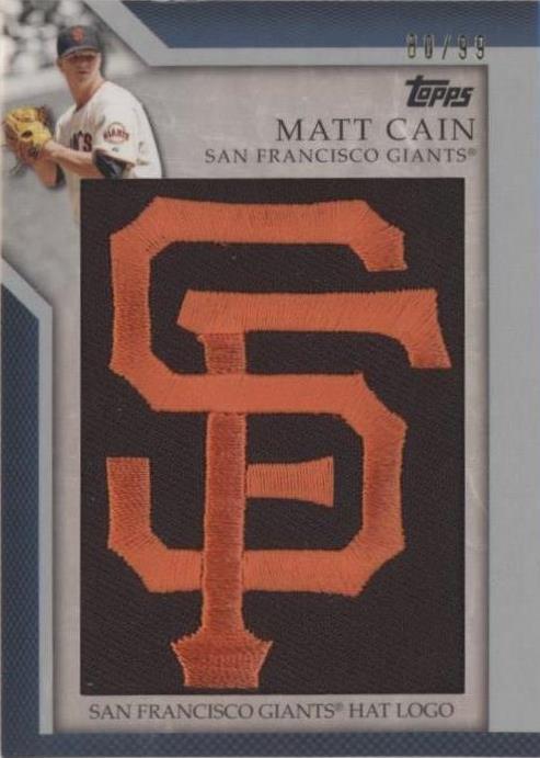 2010 Topps - Jumbo Packs Manufactured Hat Logo Relic #MHR-172 Matt Cain ...