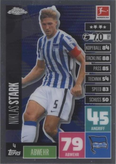 2020-21 Topps Chrome Match Attax Bundesliga - #4 Niklas Stark for sale online | eBay