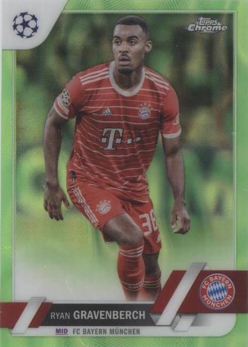 2022-23 Topps Chrome UEFA Club Competitions - Ryan Gravenberch #120 Neon Green Lava Refractor ...