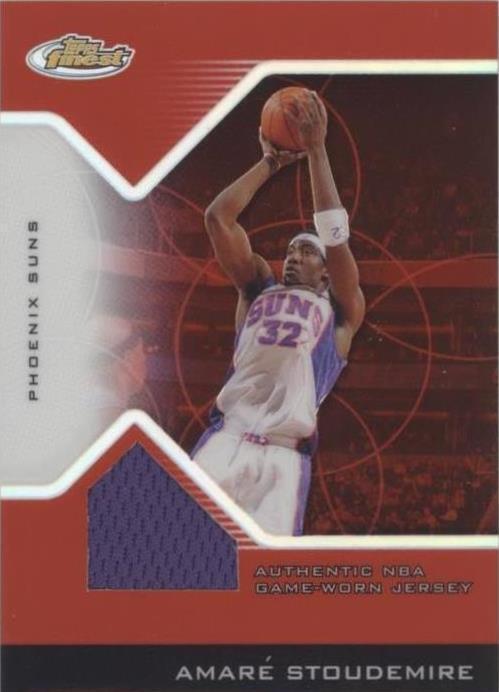 2004-05 Topps Finest - Game-Worn Jersey Amare Stoudemire #121 Red ...