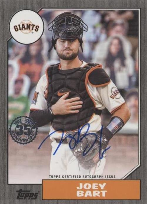2022 Topps Series 1 - 1987 Topps Baseball Autographs Joey Bart #87BA ...