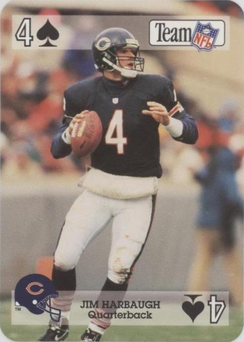 1992 Sport Decks Team NFL Star Cards Playing Cards - Jim Harbaugh #4S ...