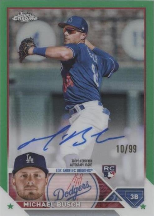 2023 Topps Chrome - Rookie Autographs Michael Busch #RA-MB Green ...