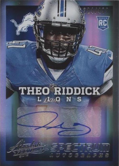 2013 Panini Absolute - Rookie Theo Riddick #191 Spectrum Silver ...