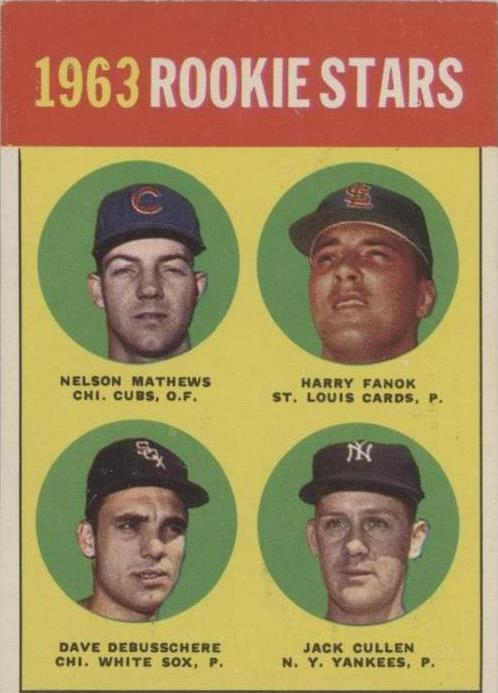 1963 Topps - Rookie Stars 1963 Rookie Parade on back #54 Nelson Mathews ...