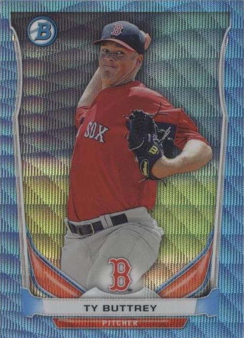 2014 Bowman - Prospects Chrome Ty Buttrey #BCP30 Blue Wave Refractor ...