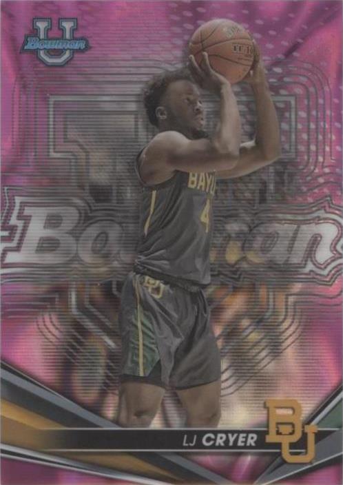 2022-23 Bowman University Best - LJ Cryer #55 Pink Lava Refractor /100 ...