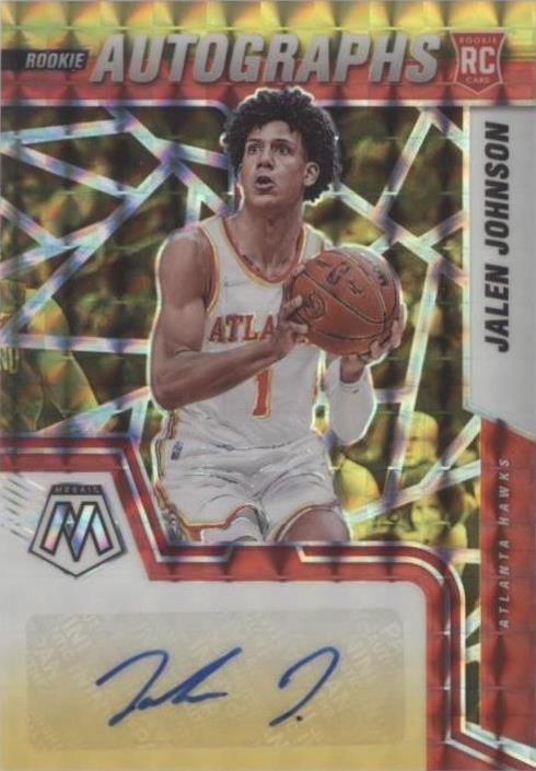 2021-22 Panini Mosaic - Rookie Autographs Mosaic Choice Fusion Red & Yellow Prizm #RAM-JLJ Jalen ...