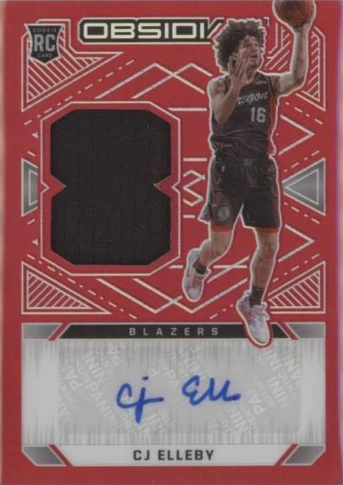 2020-21 Panini Obsidian - Rookie Jersey Autographs CJ Elleby #216 Electric Etch Red Flood (AU ...