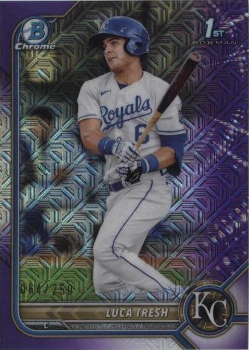 2022 Bowman - Chrome Prospects Luca Tresh #BCP-136 Purple Mojo ...