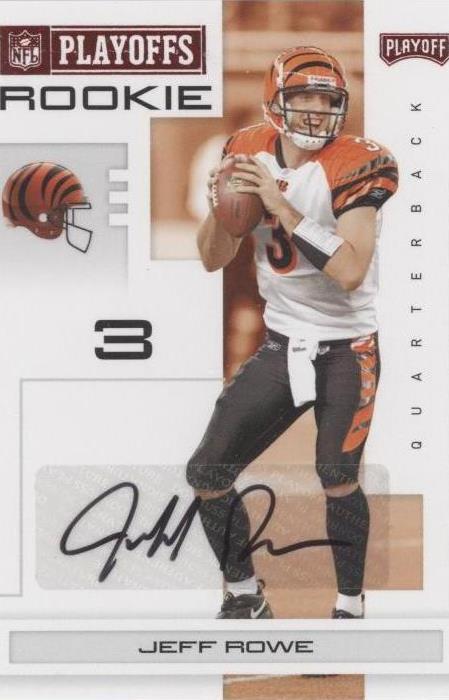 2007 Playoff NFL Playoffs - Red Signatures #149 Jeff Rowe /100 (AU, RC ...