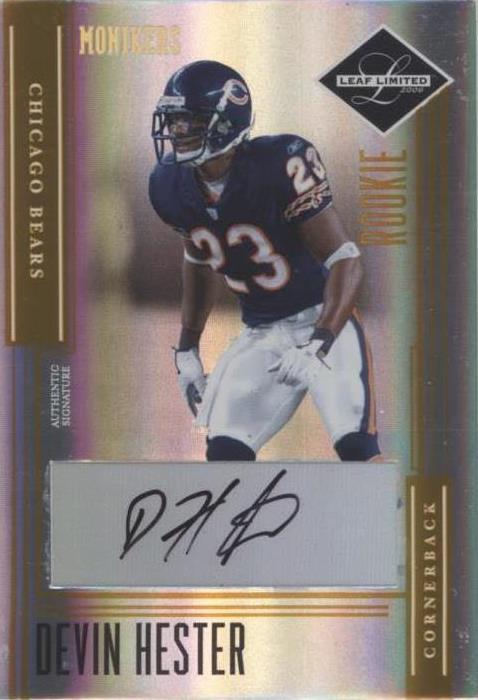 2006 Leaf Limited - Rookie Monikers Gold #182 Devin Hester /100 (AU, RC ...
