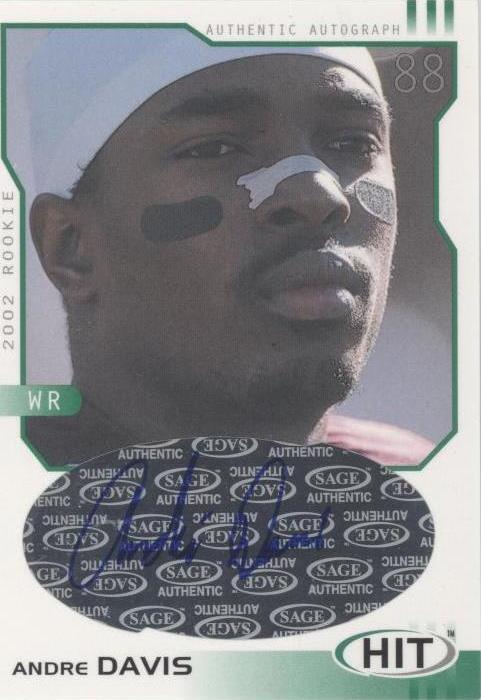2002 SAGE Hit - Autographs Emerald #H44 Andra Davis (AU, RC) for sale ...