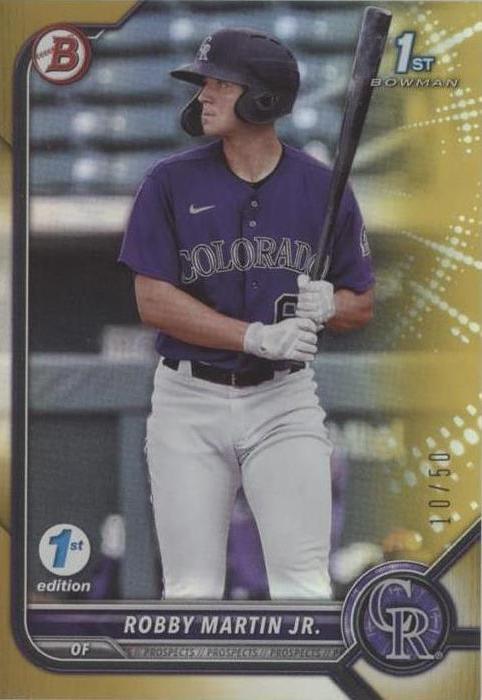 2022 Bowman 1st Edition - Robby Martin Jr. #BPPF-43 Gold Foil /50 (RC ...