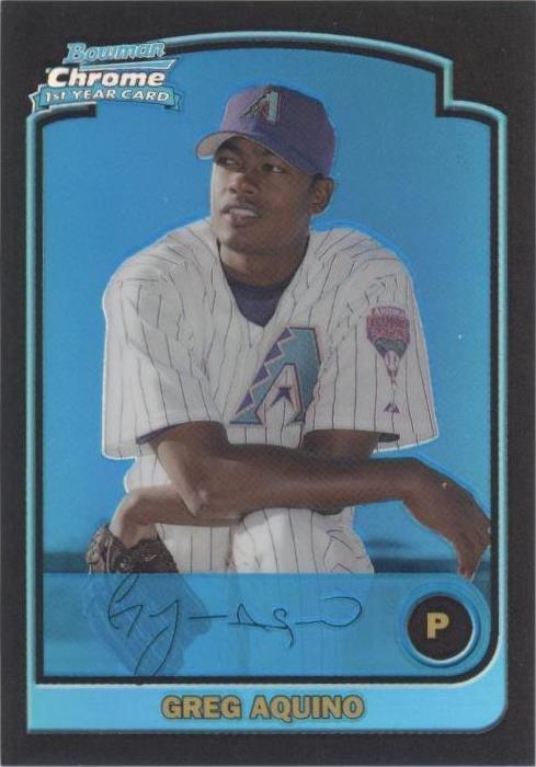 2003 Bowman Chrome - Blue Refractor #281 Greg Aquino (RC) for sale online | eBay