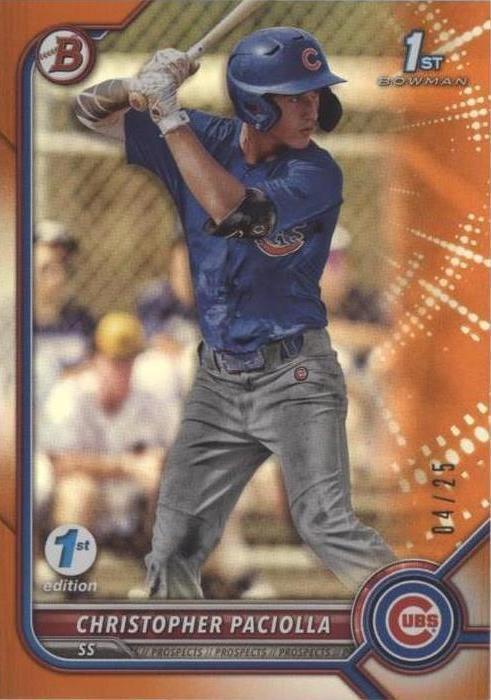2022 Bowman Draft 1st Edition - Christopher Paciolla #BD-185 Orange ...