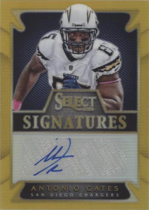 2014 Panini Select - Select Signatures Gold Prizm #SS-AG Antonio Gates ...