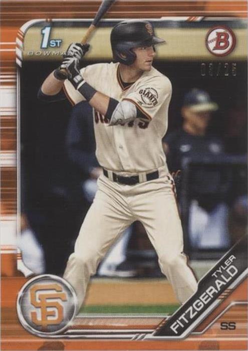 2019 Bowman Draft - Orange #BD-152 Tyler Fitzgerald /25 (RC) for sale ...