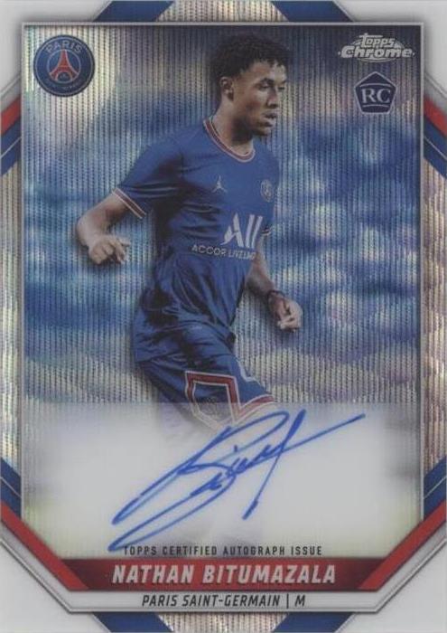 2021-22 Topps Chrome Paris Saint-Germain - Chrome Autographs Wave Refractor #AU-NB Nathan ...