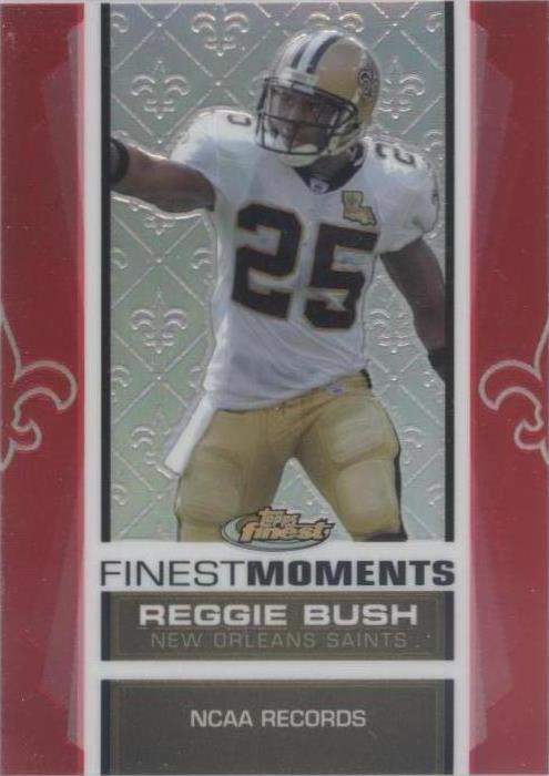 2007 Topps Finest - Finest Moments Reggie Bush Refractor NCAA Records # ...
