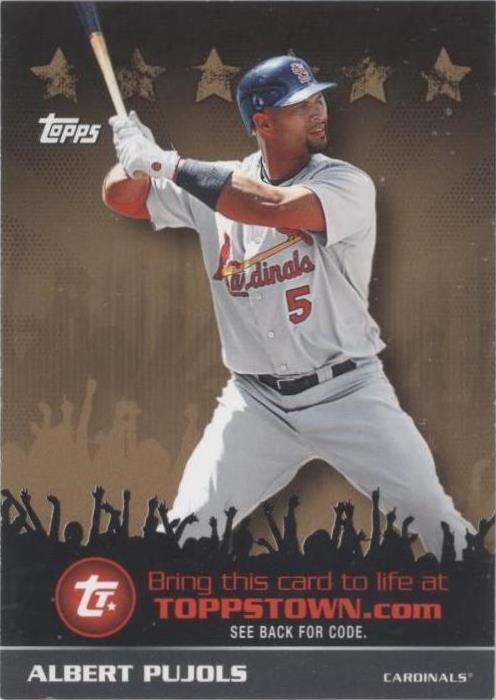 2009 Topps - Toppstown Redemption Code Cards Albert Pujols #TTT13 Gold ...