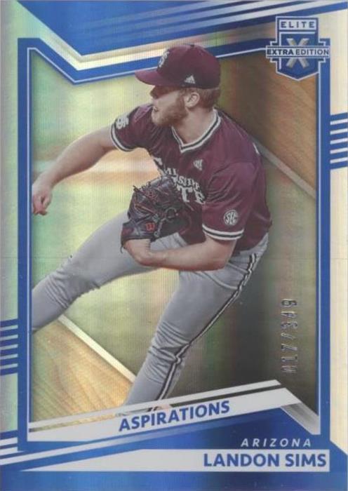 2022 Panini Elite Extra Edition - Landon Sims #34 Aspirations Blue /349 ...